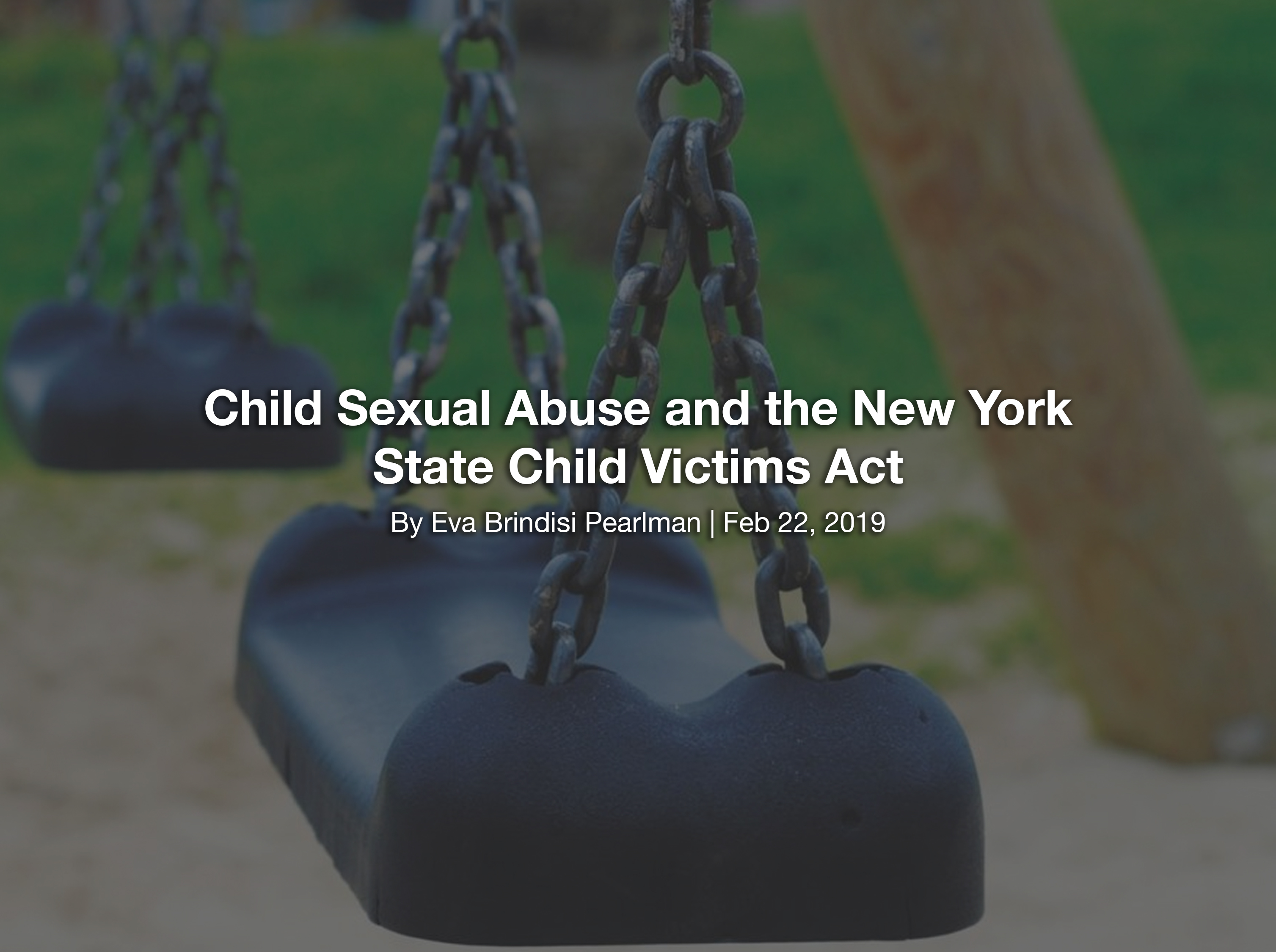 Child Sexual Abuse and the New York State Child Victims Act - Utica and ...